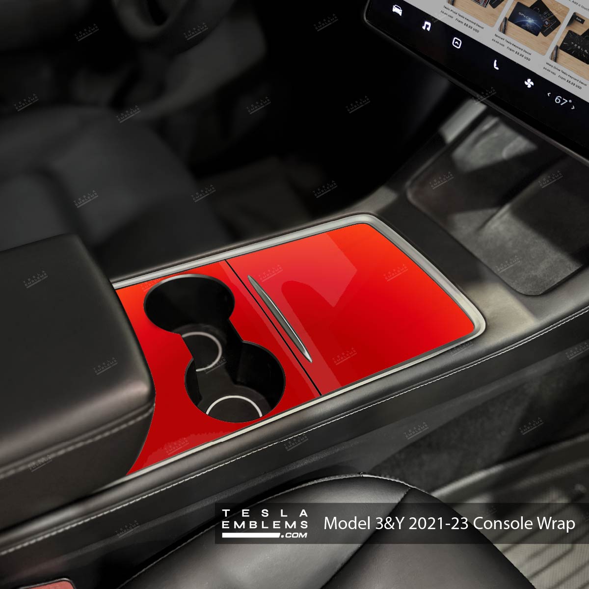 3M Gloss Dragon Fire Red Center Console Wrap Kit | 2021-2023 Model 3 ...