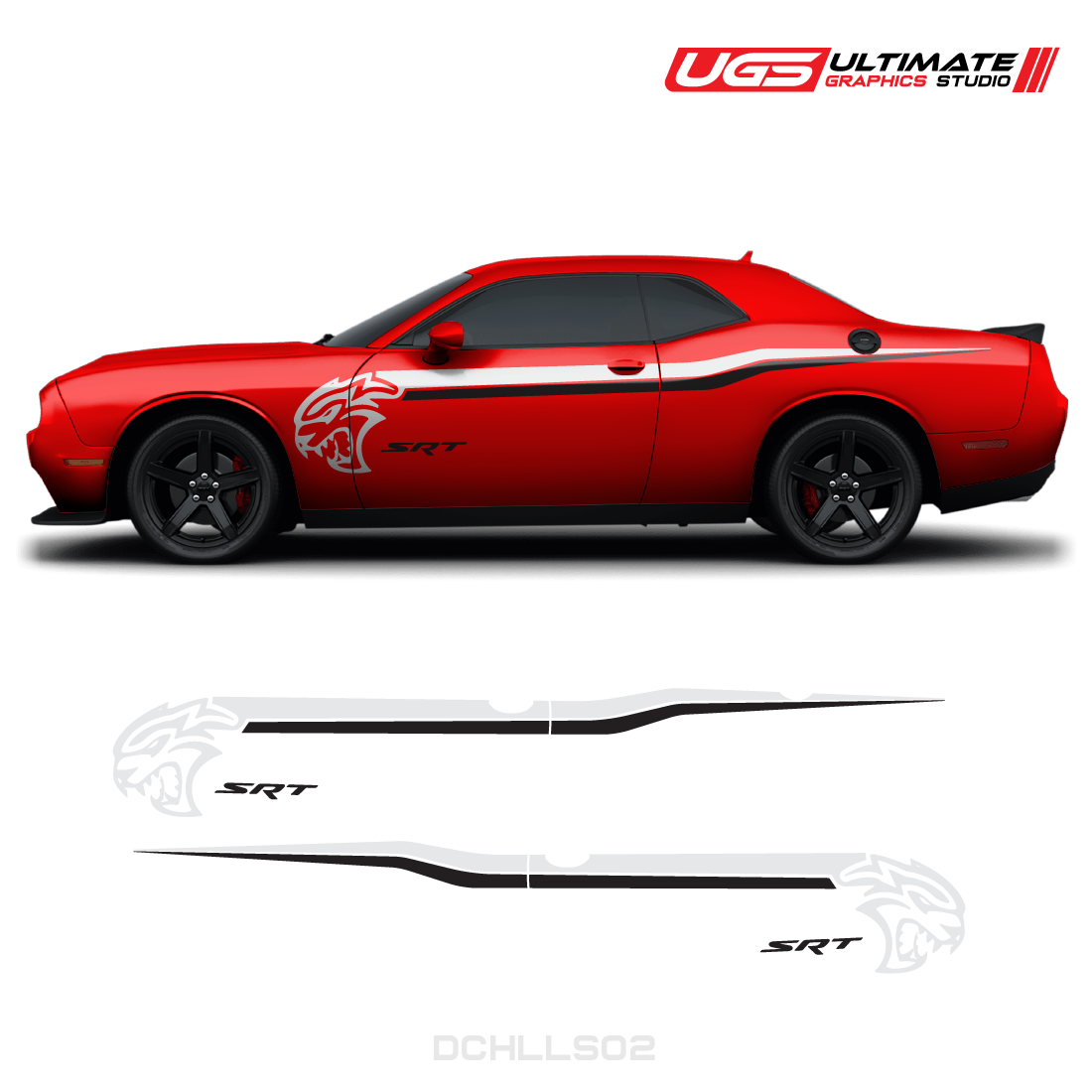 Dodge Challenger Hellcat SRT Side Graphics 2 Colors – Milky Motorsports