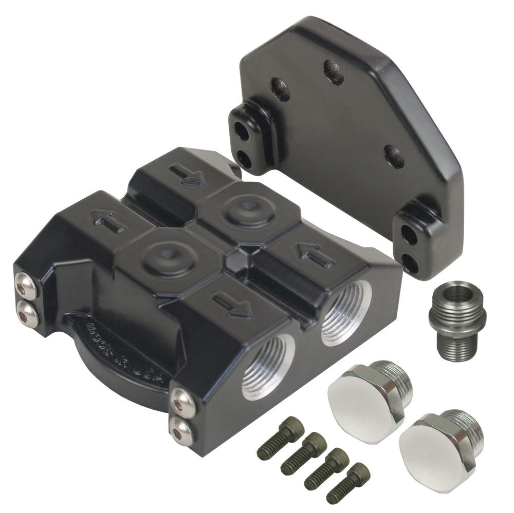 DERALE Single Mount Oil Filter Mount Side Ports 35709 – Milky Motorsports