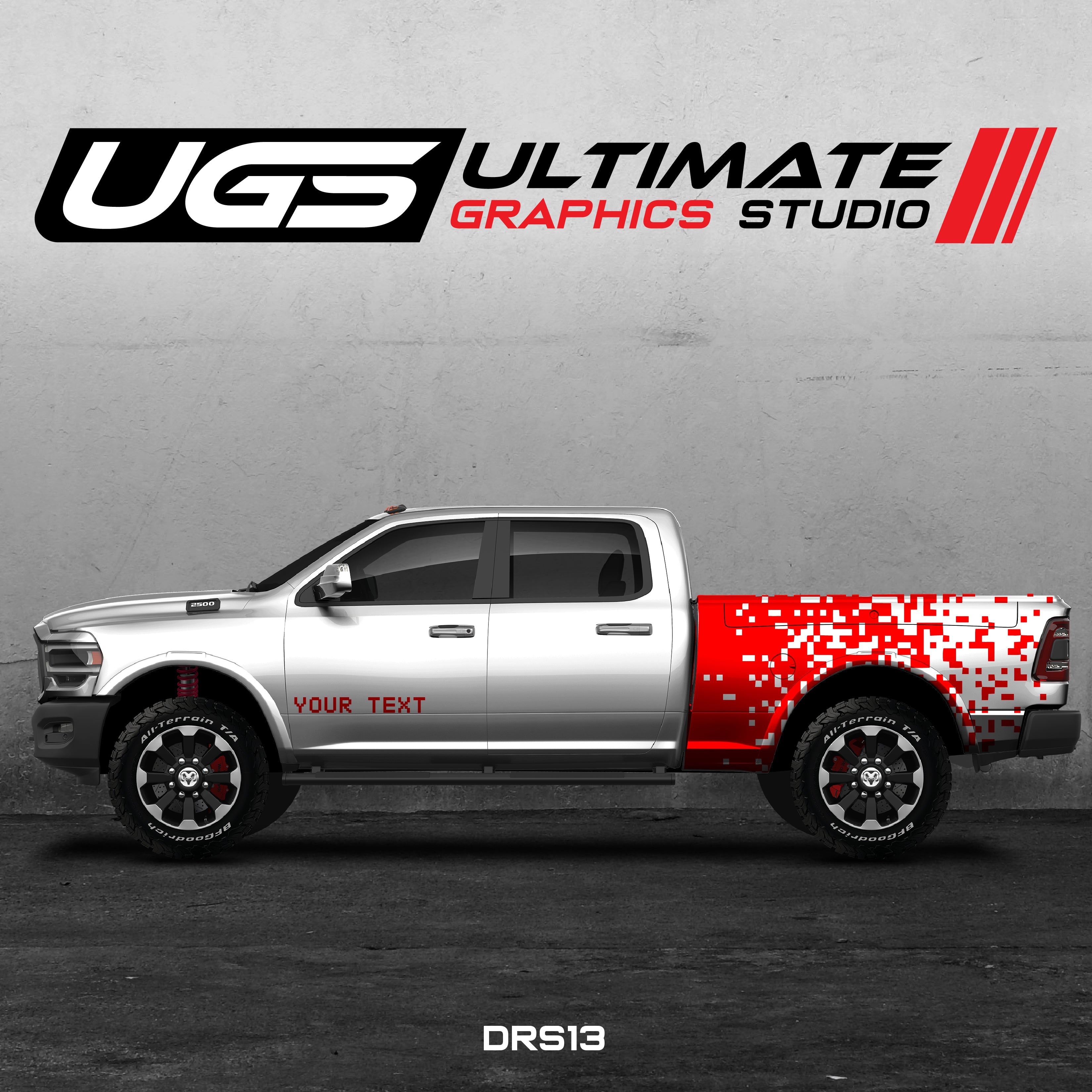 Dodge Ram Pixels Pattern Side Graphics Custom Text – Milky Motorsports