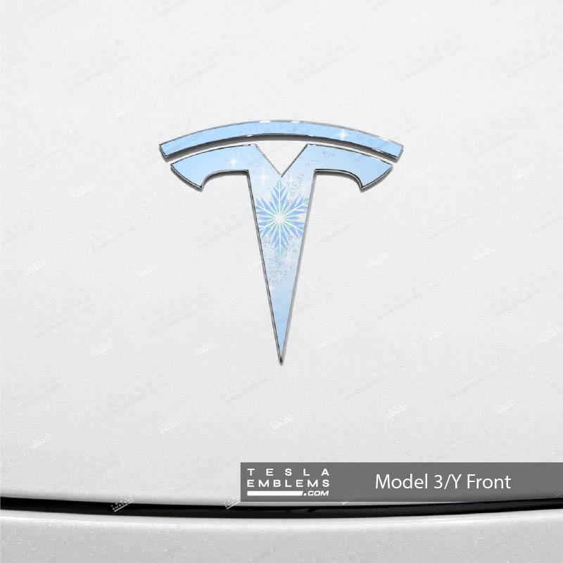 Frozen Elsa Tesla Emblem Decals (Front + Back) | Model 3 – Milky ...