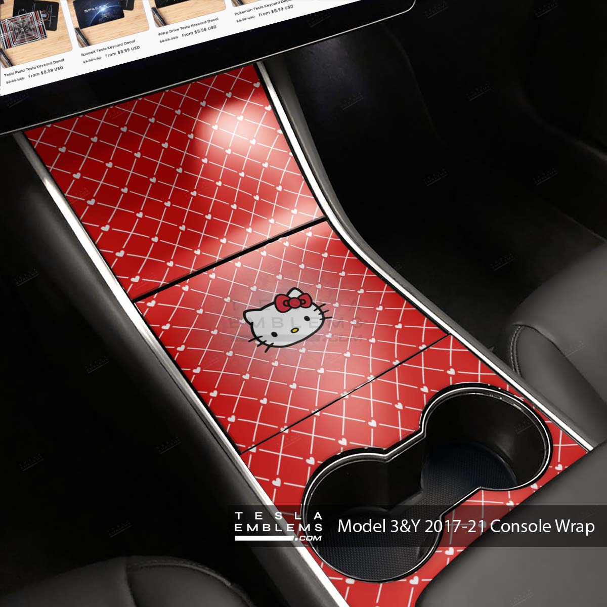 Hello Kitty | Tesla Center Console Wrap Kit | Model Y ’19-20 – Milky ...