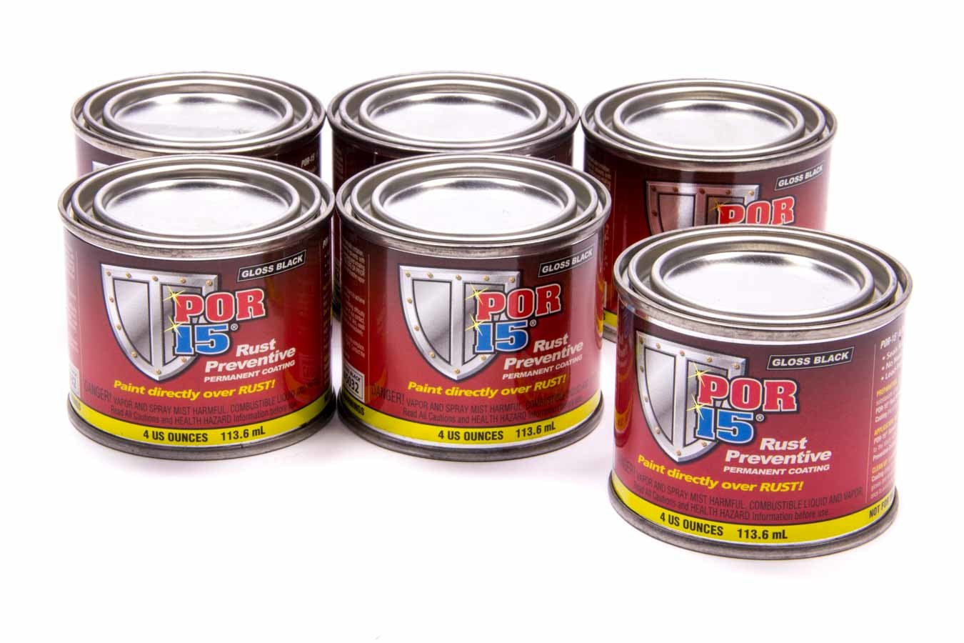 POR-15 POR-15 Paint Gloss Black Six Pack-4oz Cans 45006 – Milky Motorsports
