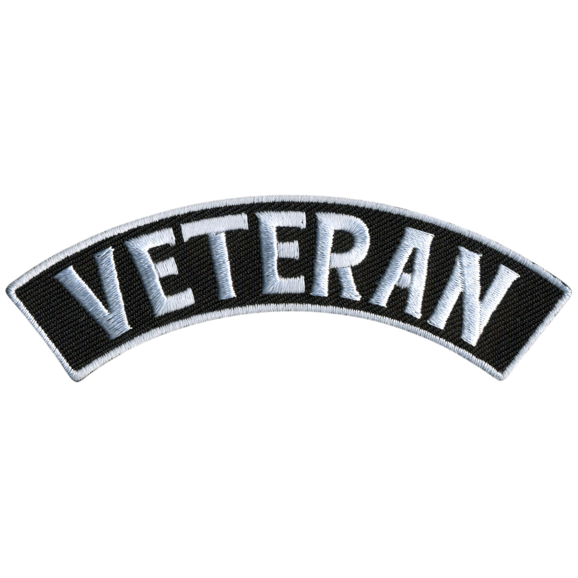 Hot Leathers Veteran 4” X 1” Top Rocker Patch – Milky Motorsports