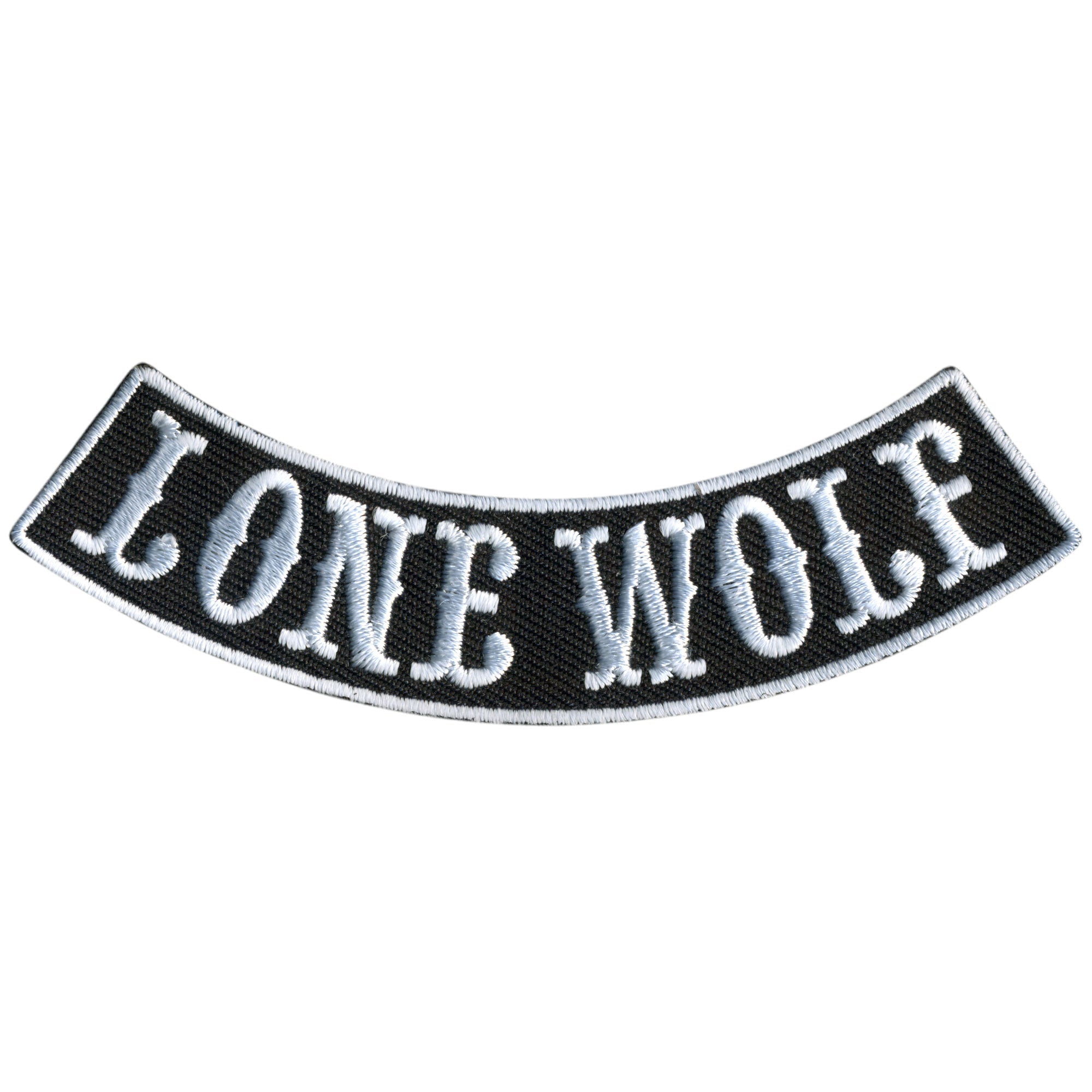 Hot Leathers Lone Wolf 4” X 1” Bottom Rocker Patch – Milky Motorsports