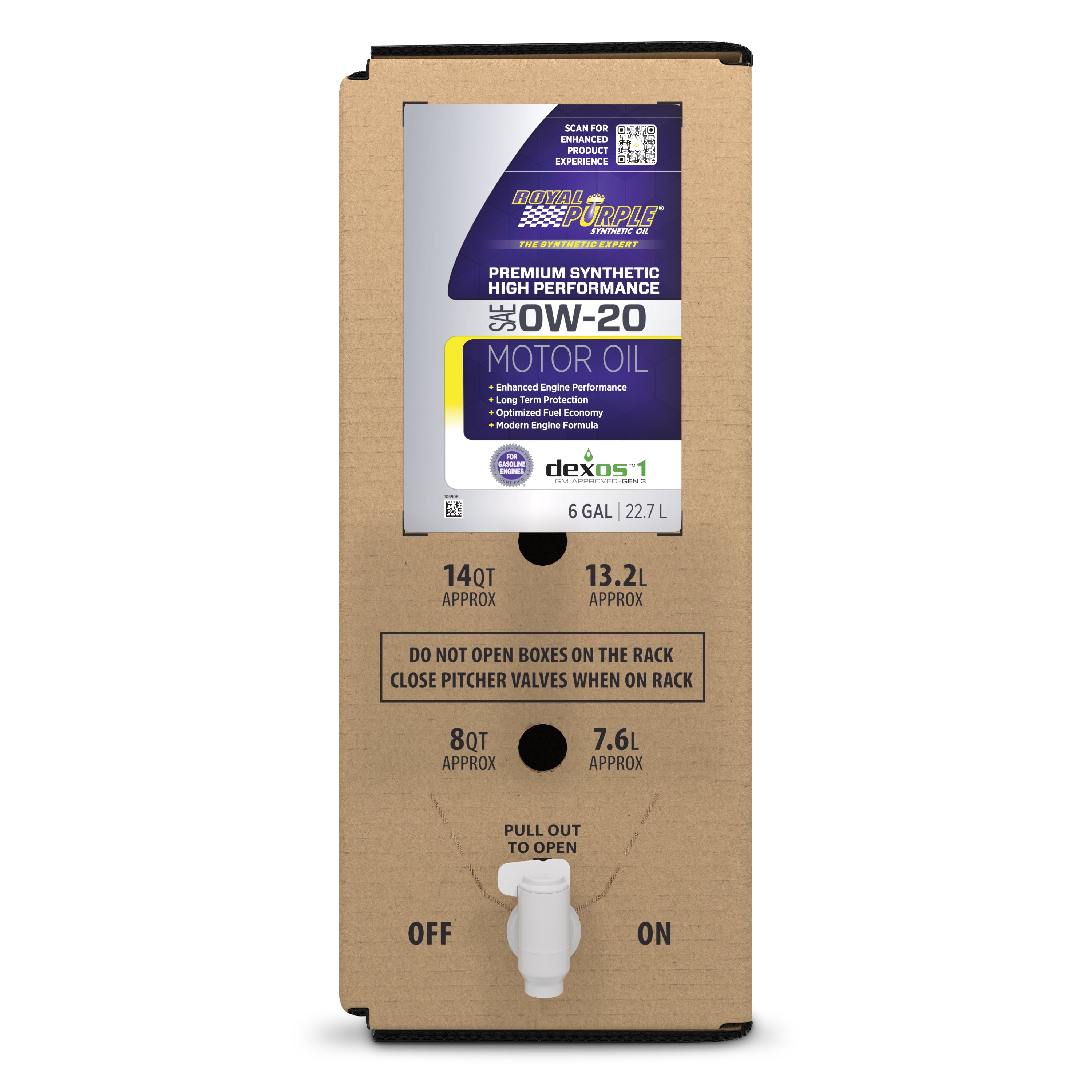 ROYAL PURPLE Multi-Grade Motor Oil 0w20 SAE 6 Gal Box Dexos 60020 ...