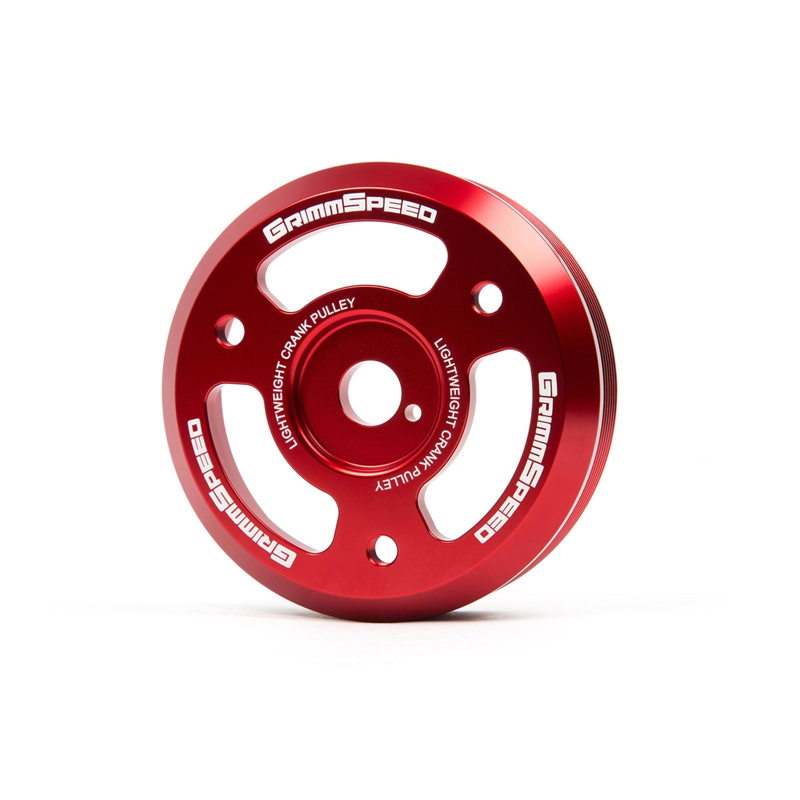 GrimmSpeed Lightweight Crank Pulley - Red - 2015-21 Subaru WRX, 2013-2 ...