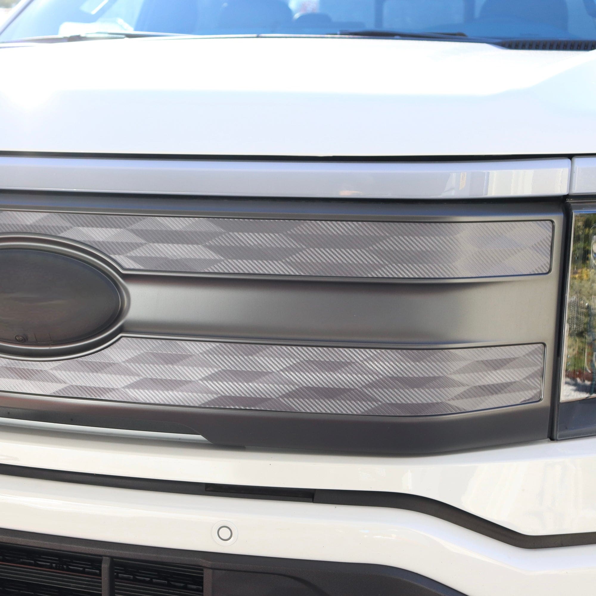 Carbon Fiber Grille Strips | Vinyl Overlay for Ford F-150 Lightning ...