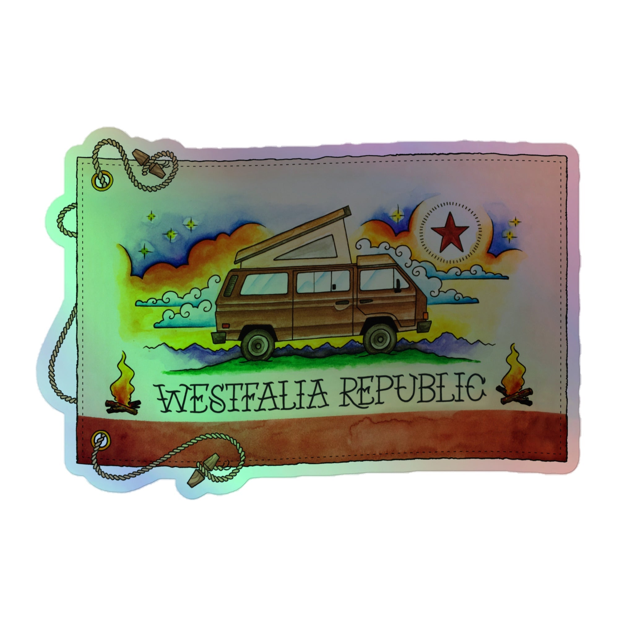 Westfalia Republic Holographic Sticker – Milky Motorsports