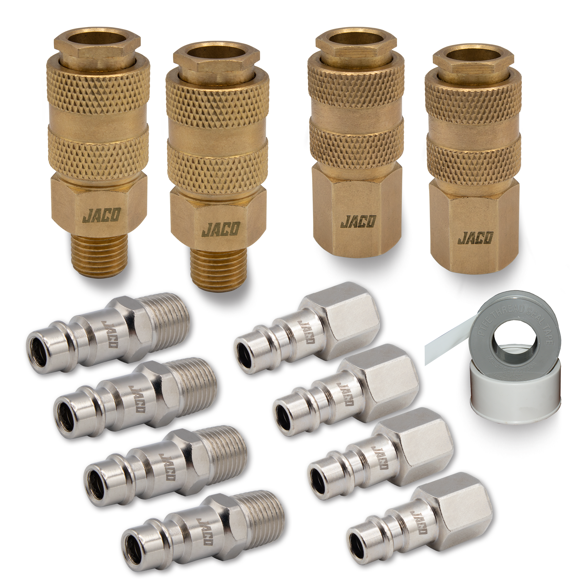 Hi-Flo Quick Connect Air Fittings | Plug & Coupler Kit - 1/4" NPT (Set ...
