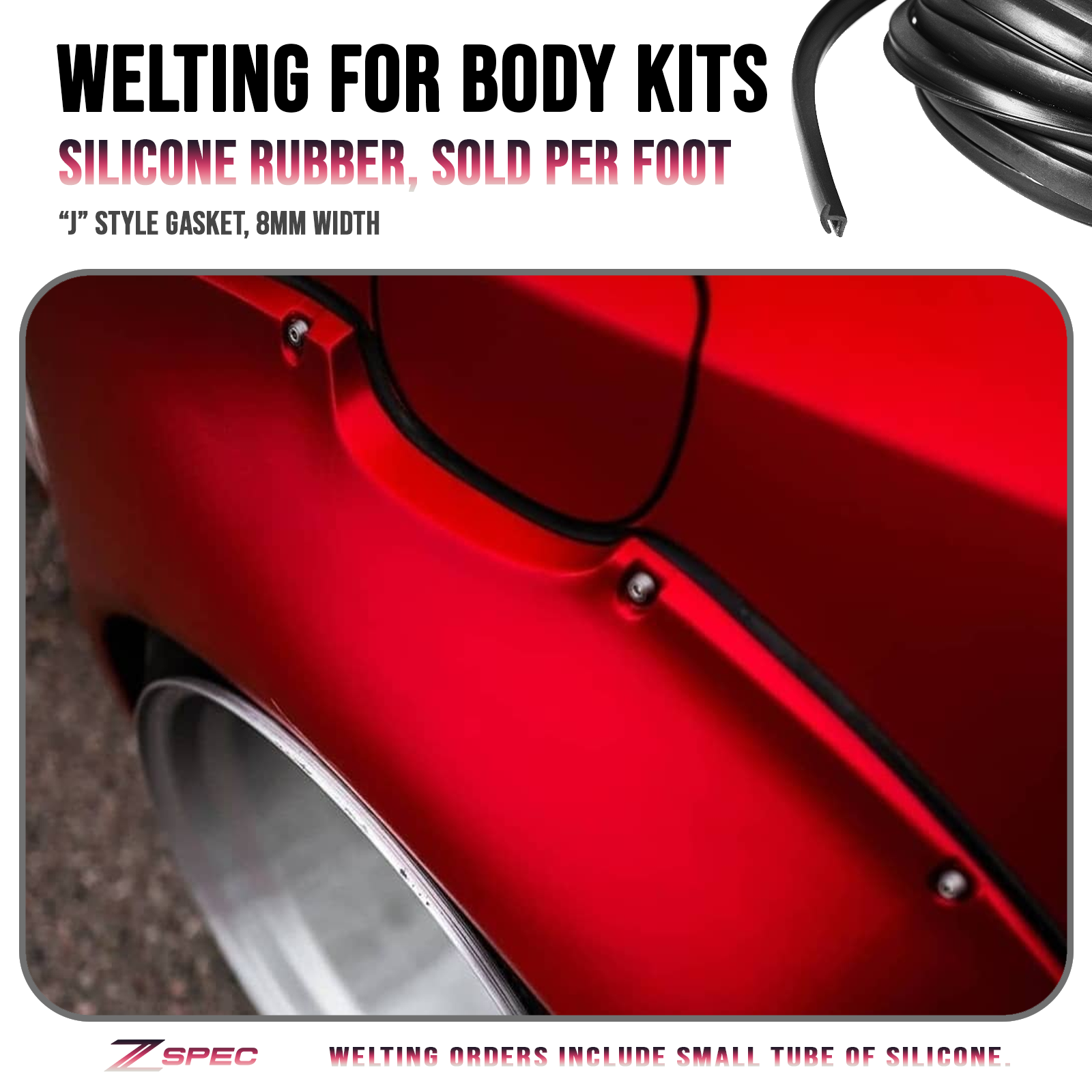 ZSPEC Body Kit & Fender Flare 8mm Welting, Silicone Rubber, Made in US ...