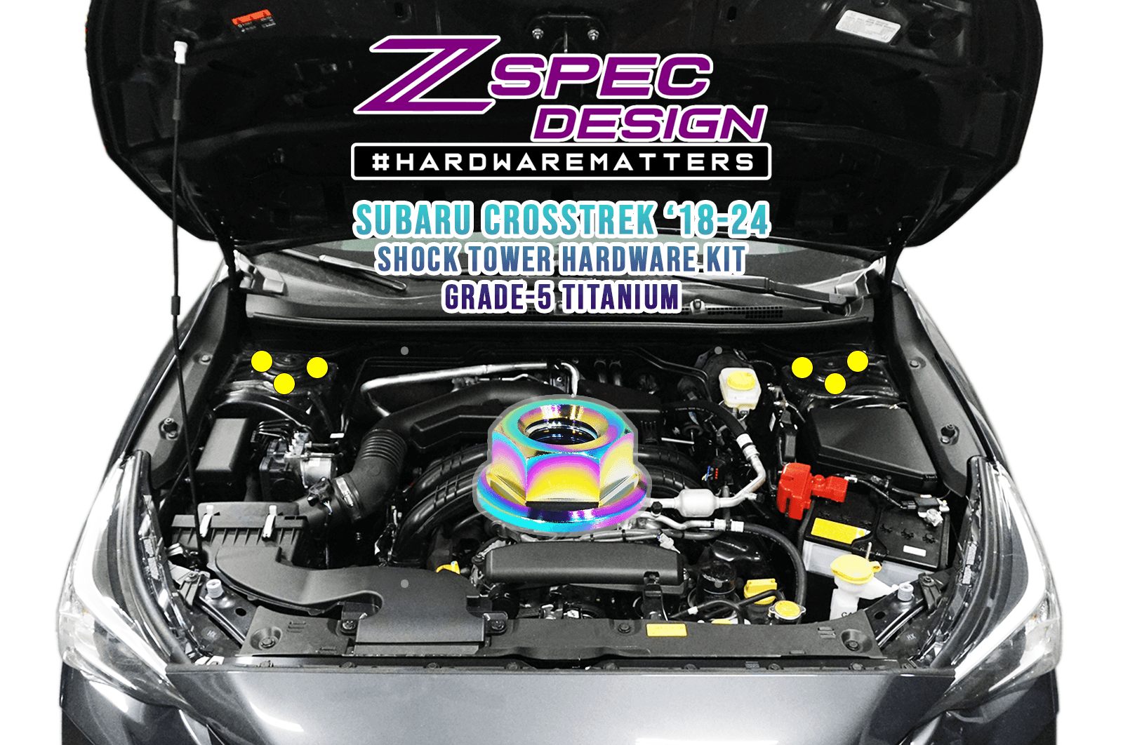 ZSPEC Front Struts Fastener Kit for '18-24 Subaru CrossTrek, Titanium ...