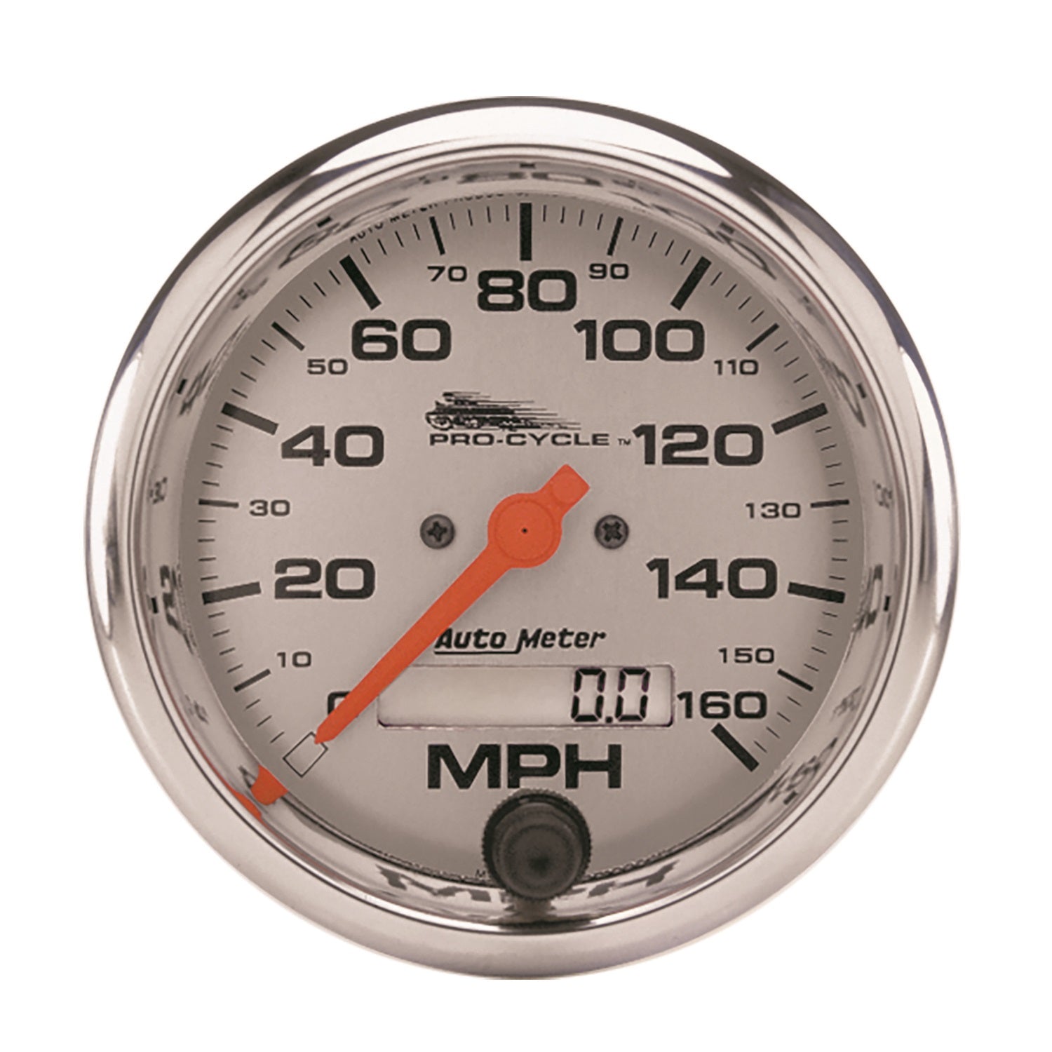 AutoMeter 3-3/4 in. SPEEDOMETER 0-160 MPH SILVER PRO-CYCLE 19356 ...