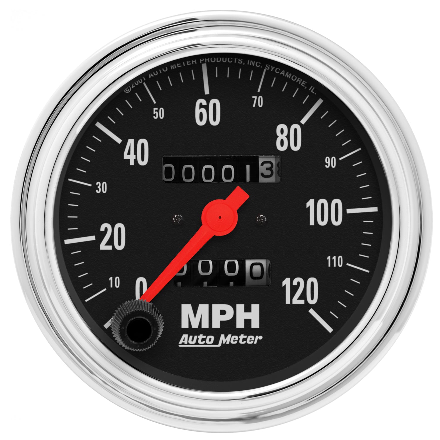 AutoMeter 3-3/8 in. SPEEDOMETER 0-120 MPH TRADITIONAL CHROME 2492 ...
