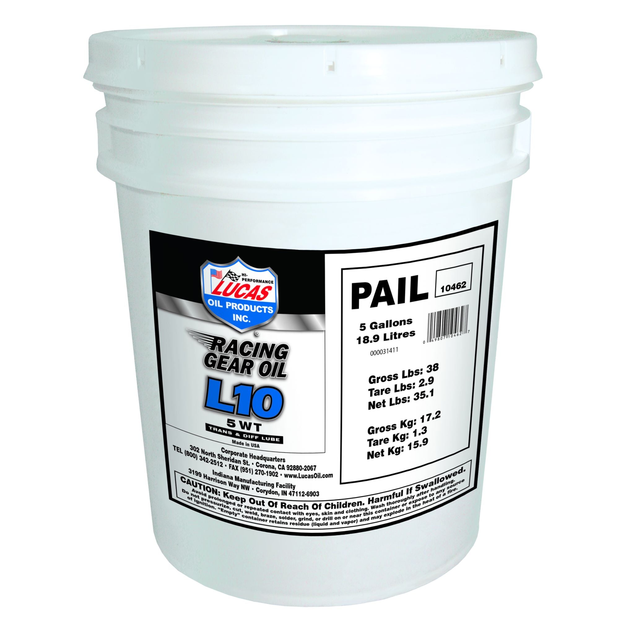 Lucas Oil Products L10 Quick Qualifier Gear Oil 10462 – Milky Motorsports