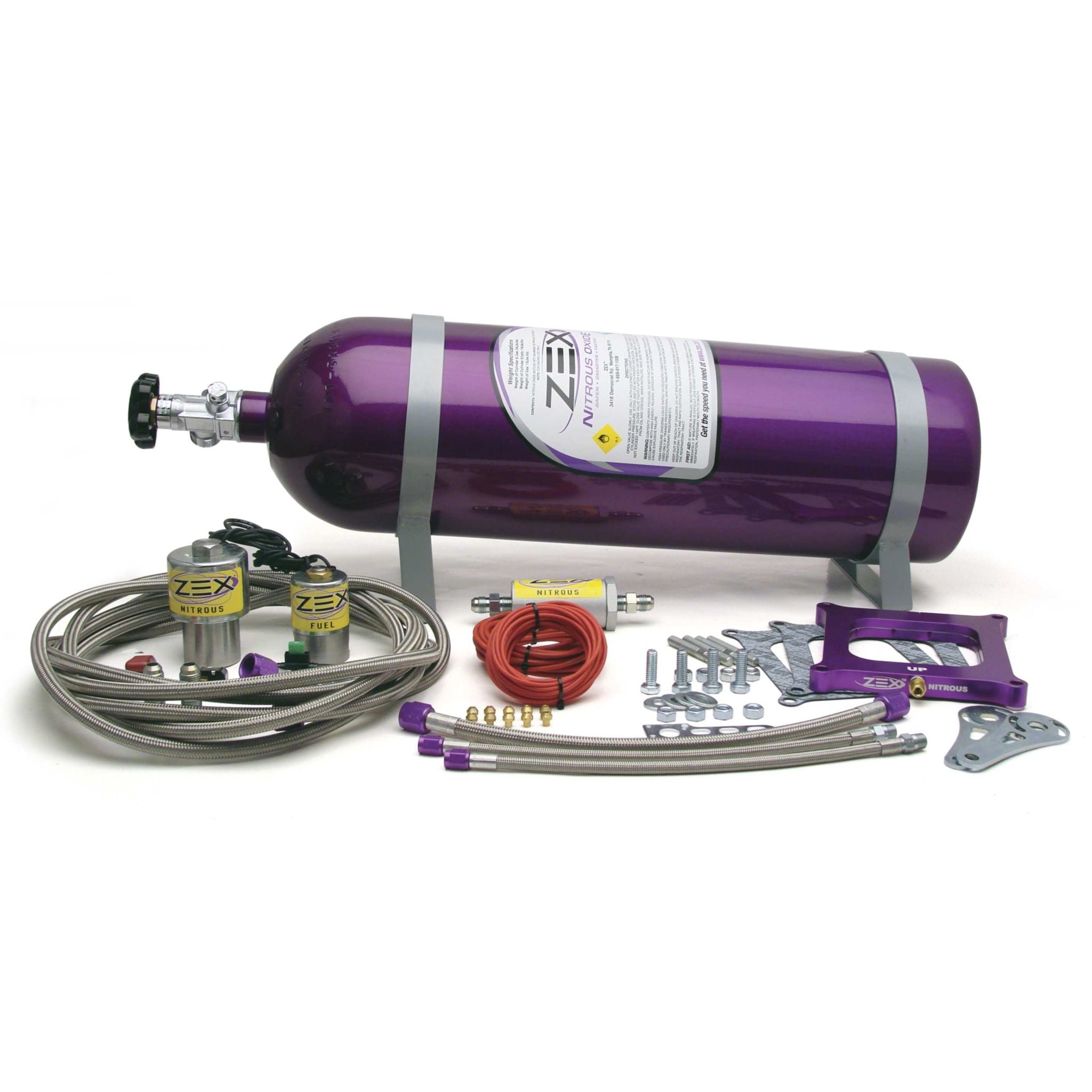 ZEX Square Flange Race Perimeter Plate System with 15 lb. Purple Bottl ...