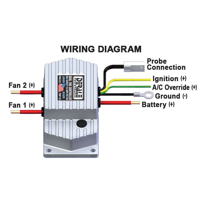 Derale High Amperage Adjustable Dual Electric Fan Controller, Push In ...