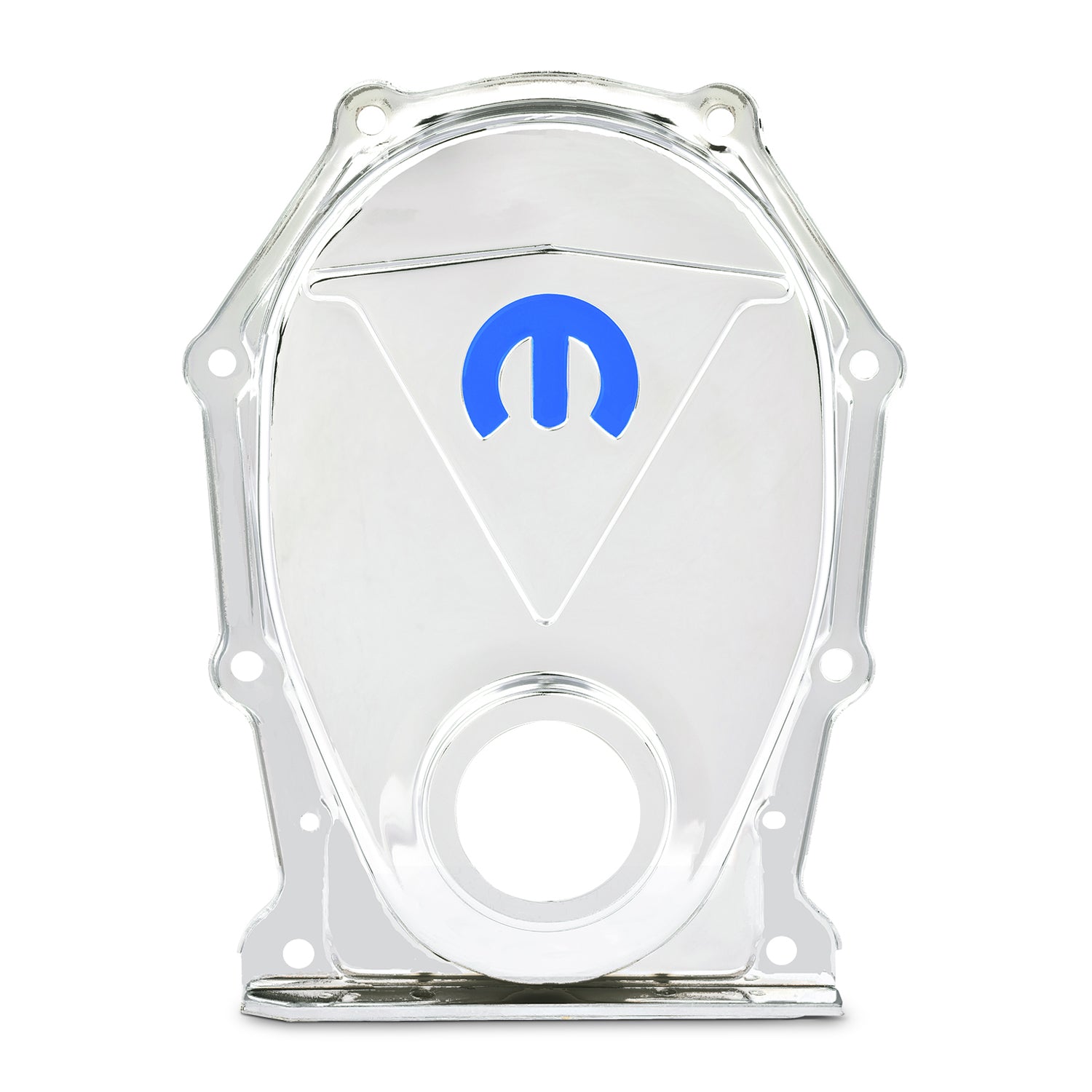 Proform Engine Timing Chain Cover; Chrome; Steel; Blue MOPAR Omega; Fo ...