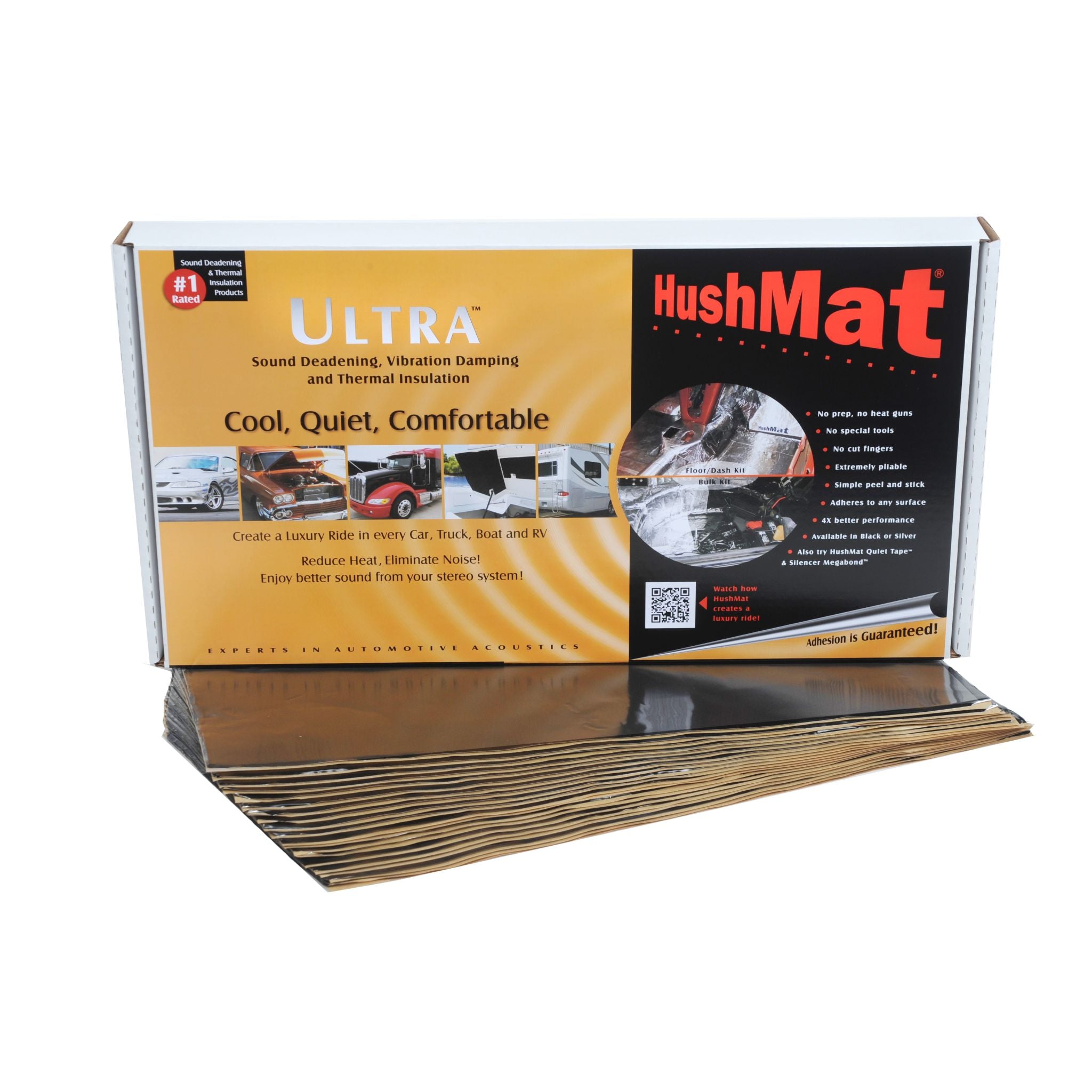 Hushmat Floor/Firewall Kit - Stealth Black Foil with Self-Adhesive But ...