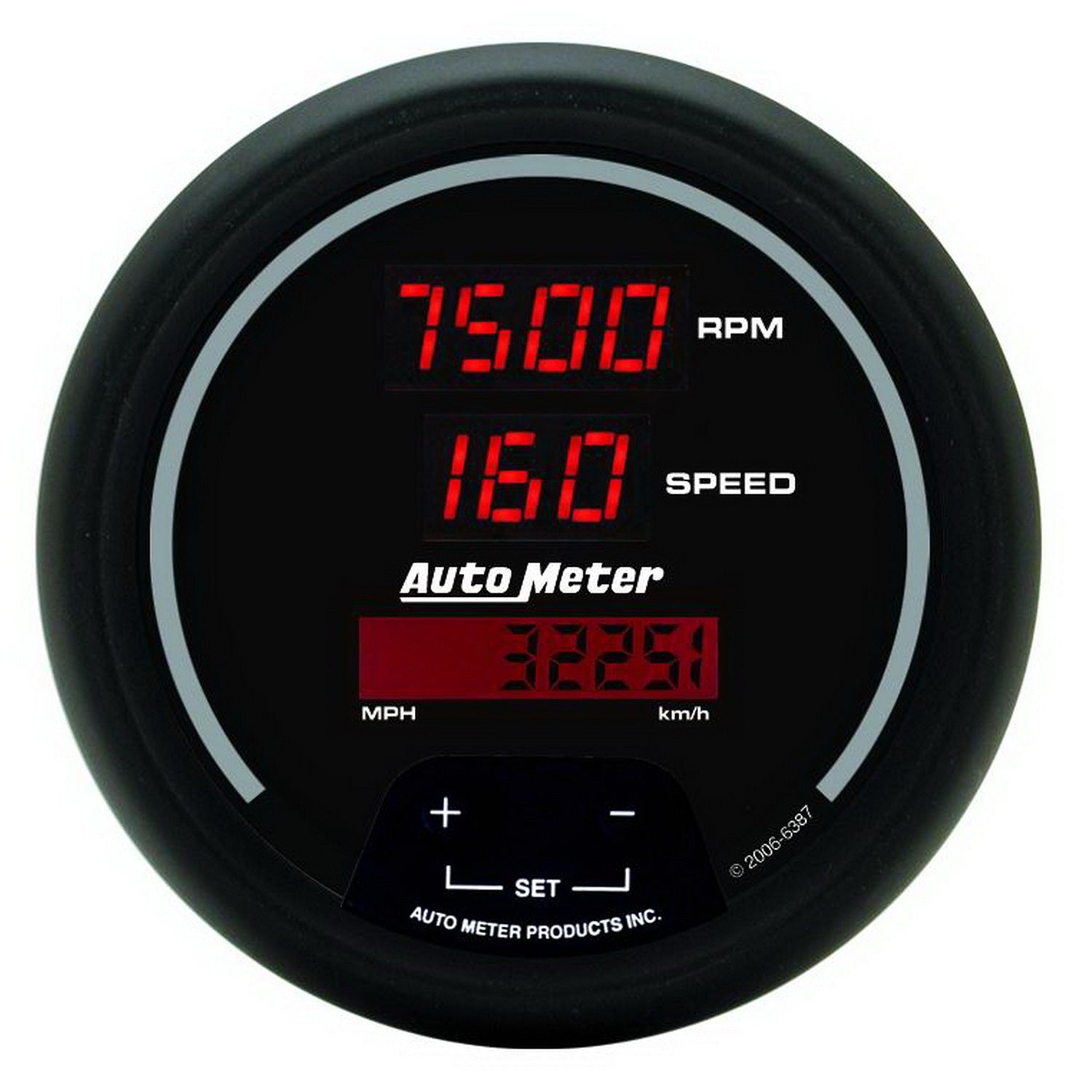 AutoMeter 3-3/8 in. TACHOMETER/SPEEDOMETER COMBO 10K RPM/260 MPH/260 K ...