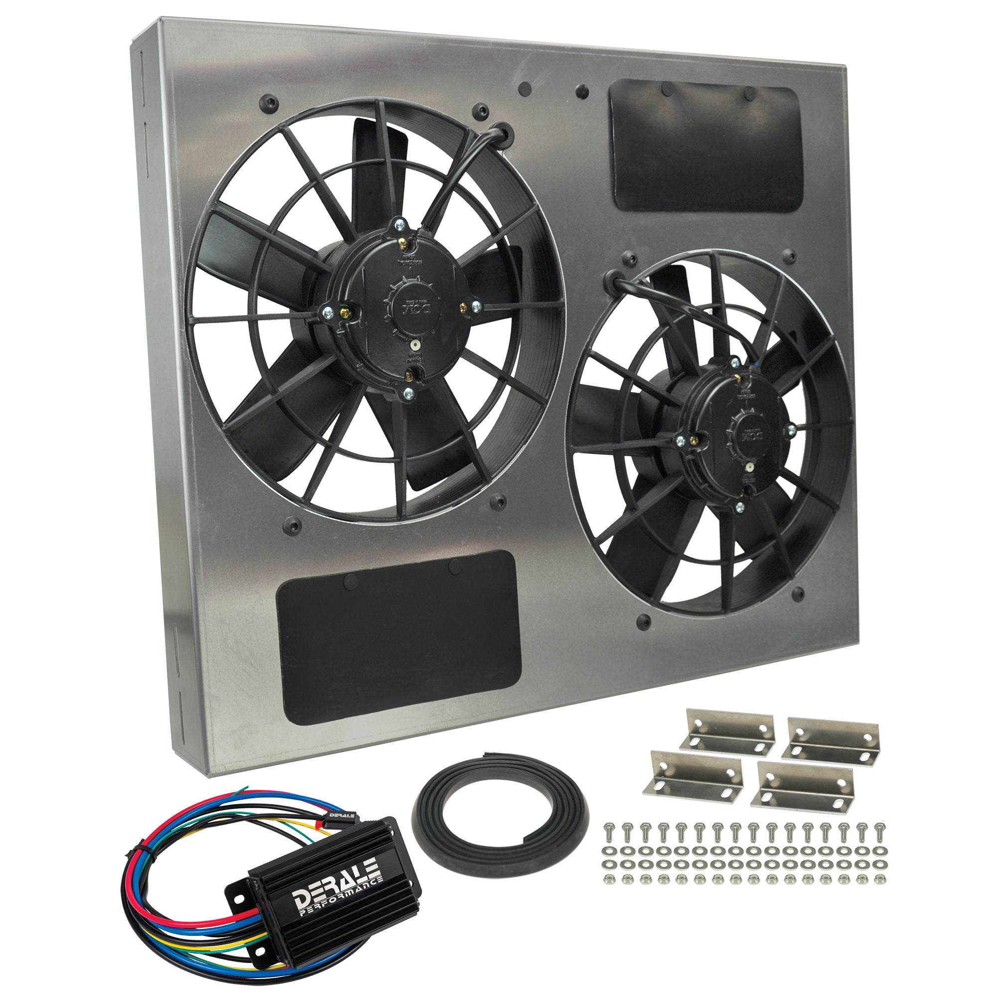 Derale Powerpack - High Output Dual 11" RAD Fan/Alum Shroud Kit w/ PWM ...