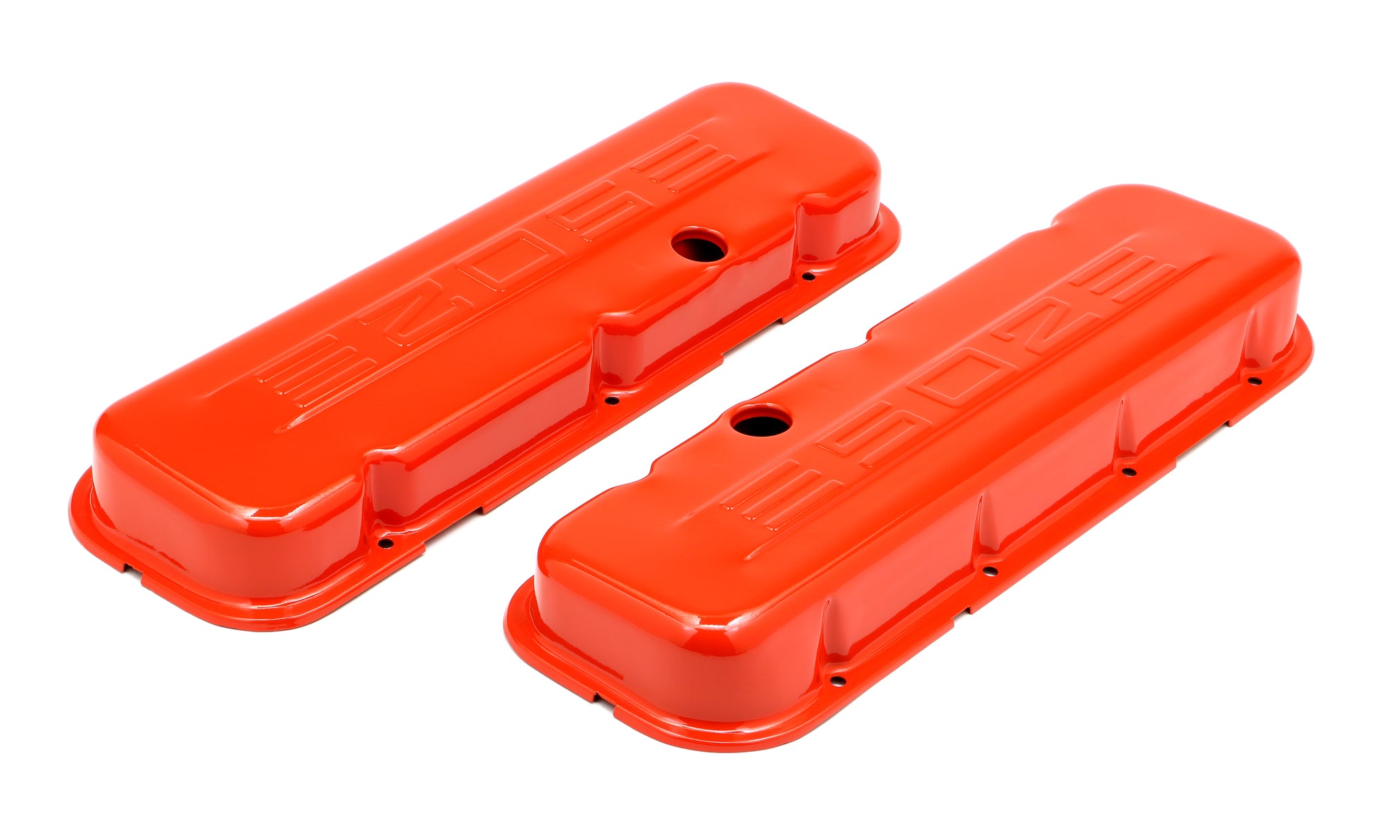 Trans-Dapt Performance Chevy 502 Logo Short Orange Powder Coated Valve ...
