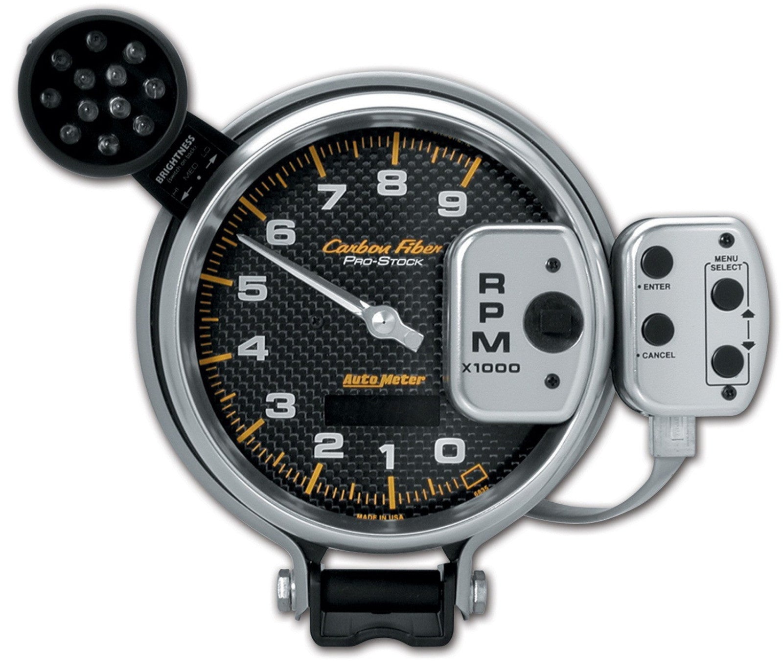 AutoMeter 3-3/8 in. IN-DASH TACHOMETER WITH HOUR METER 0-7000 RPM MARI ...