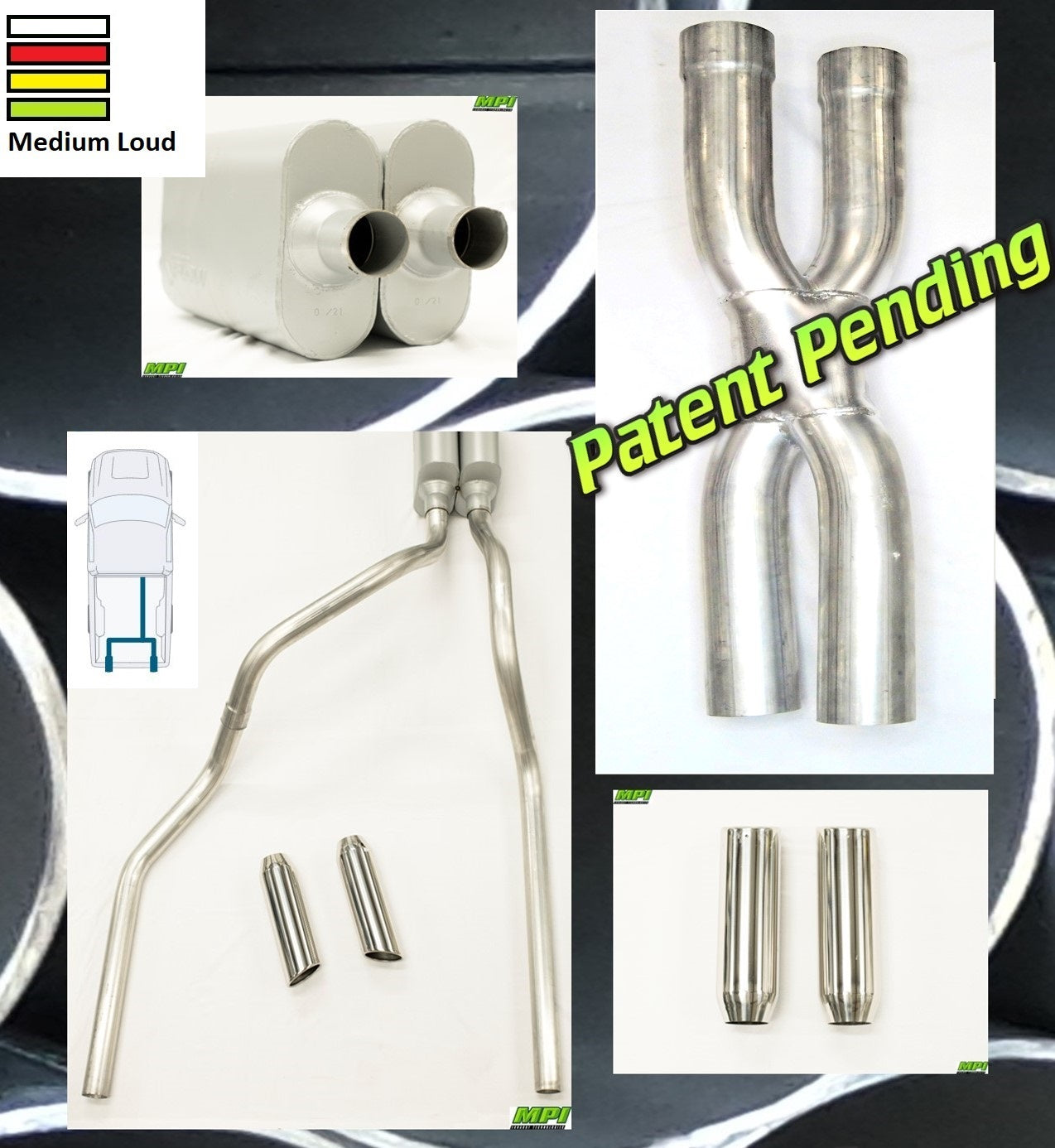 MPI Exhaust System With MPI Performance Muffler And Polished Bright Ch ...