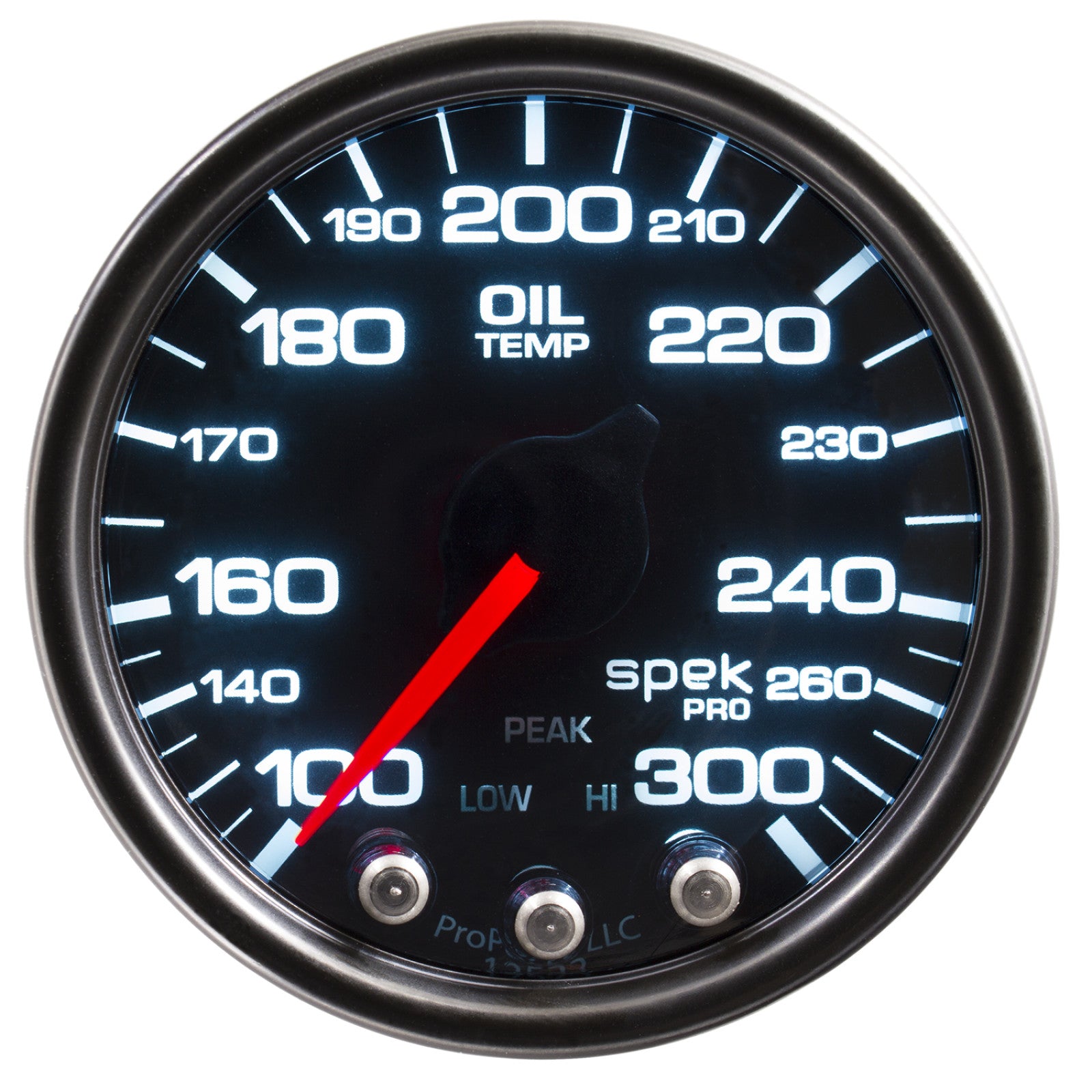 AutoMeter 2-1/16 in. OIL TEMPERATURE 100-300 Fahrenheit SPEK-PRO BLACK ...