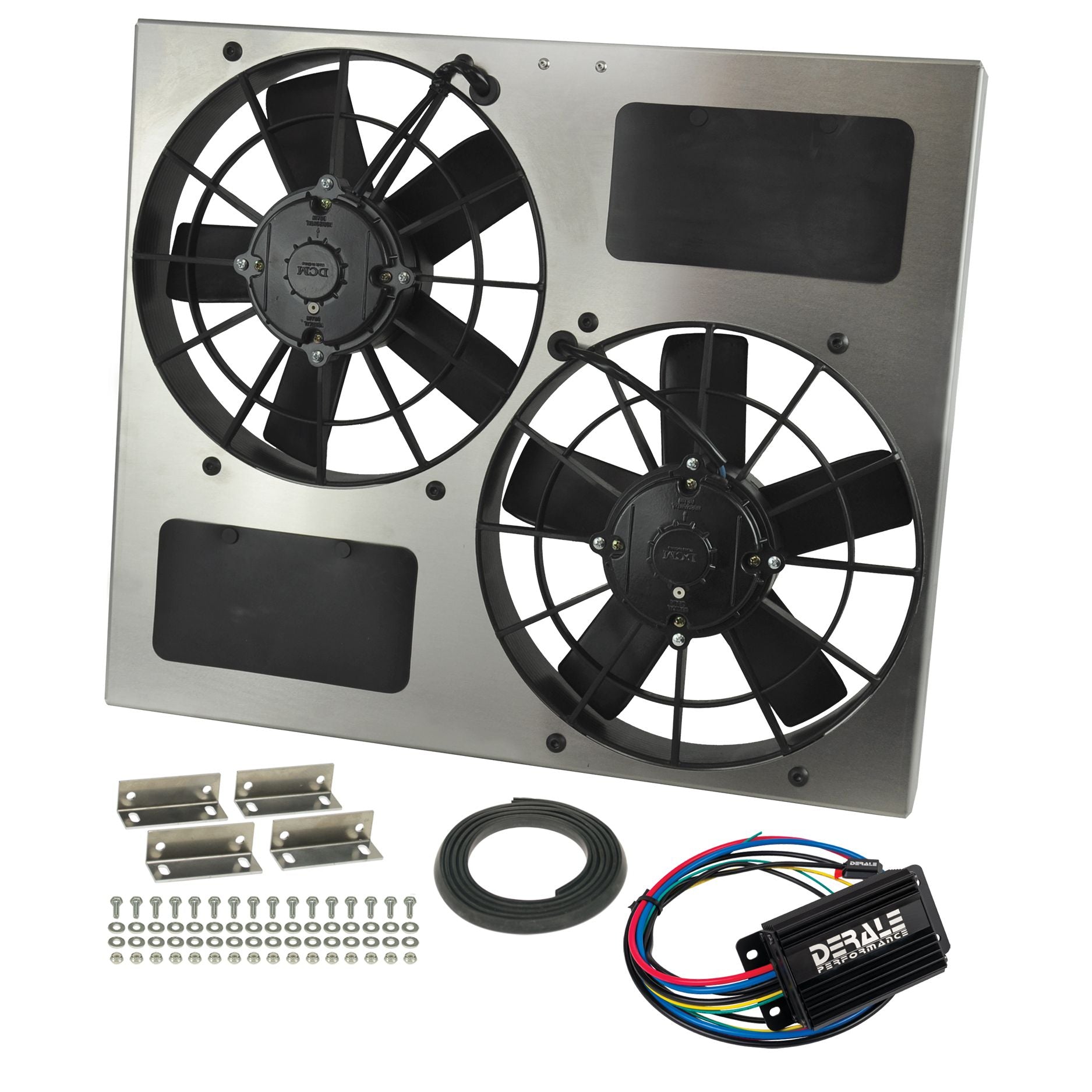 Derale Powerpack - High Output Dual 11" RAD Fan/Alum Shroud Kit w/ PWM ...