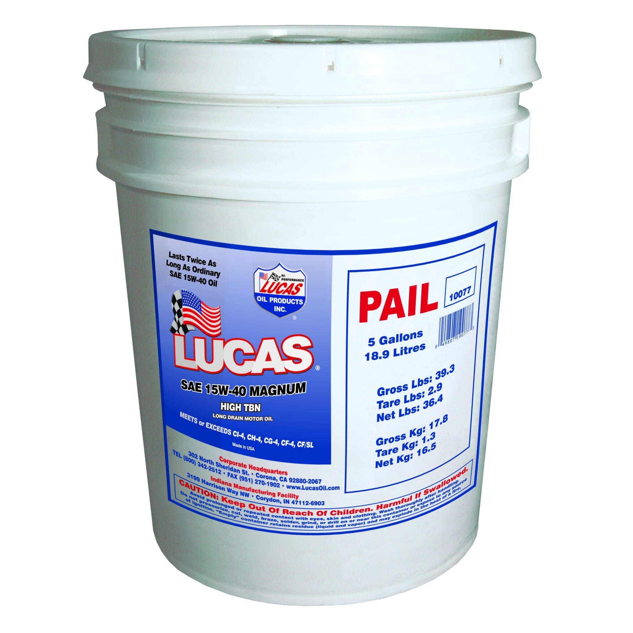 Lucas Oil Products SAE 15W-40 Magnum Motor Oil 10077 – Milky Motorsports