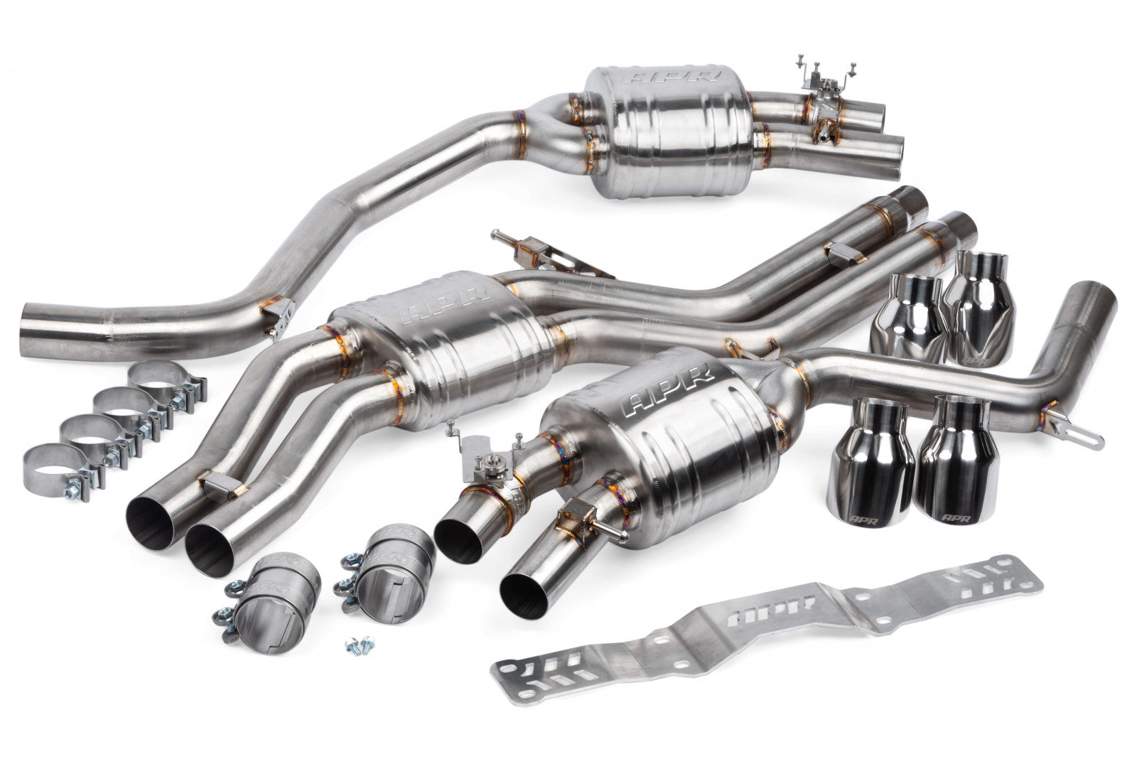 APR Catback Exhaust System with Center Muffler - 4.0 TFSI - C7 S6 and ...